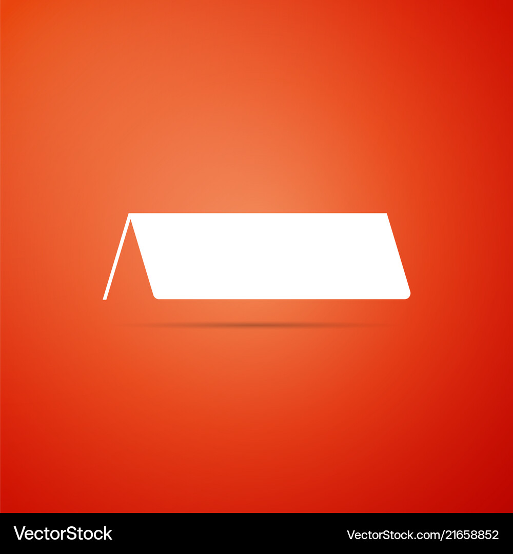 Blank paper table card icon on orange background Vector Image