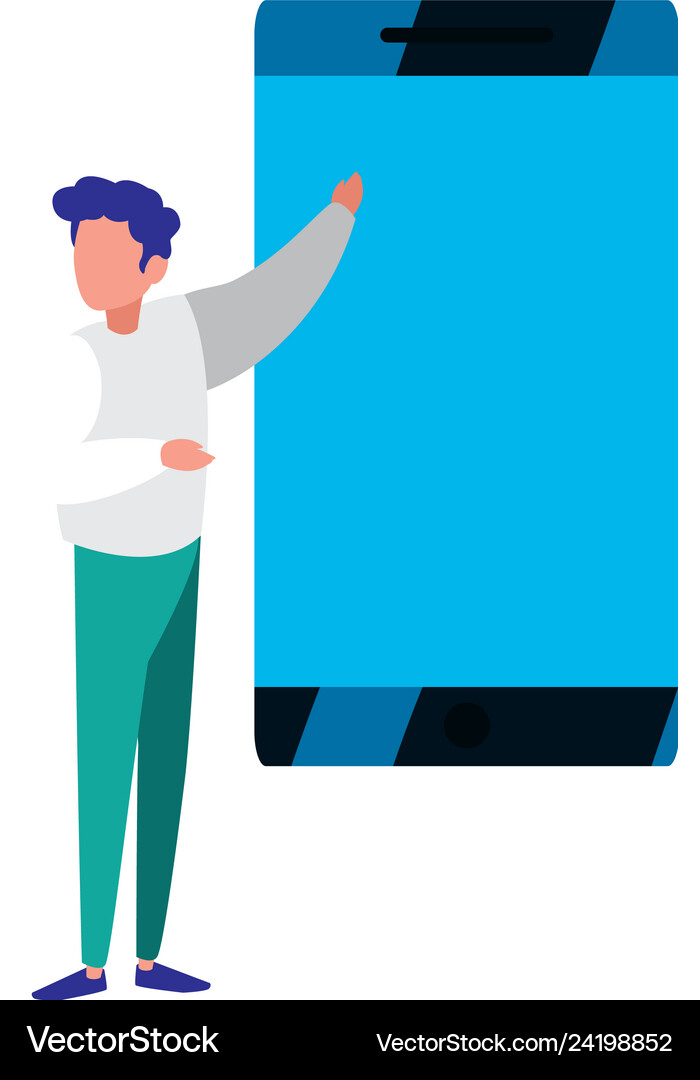 Business man and phone Royalty Free Vector Image