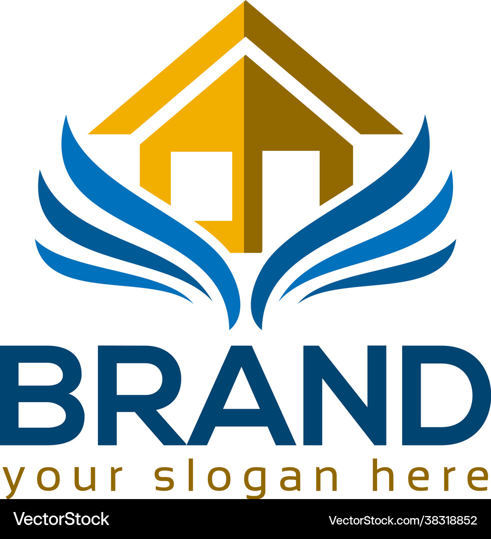 Colorful house logo template flat design Vector Image