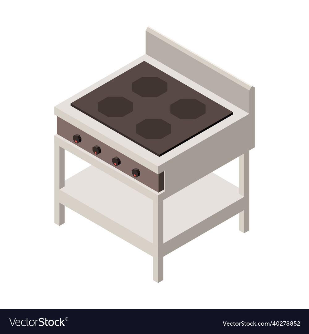 Electric kitchen range composition Royalty Free Vector Image