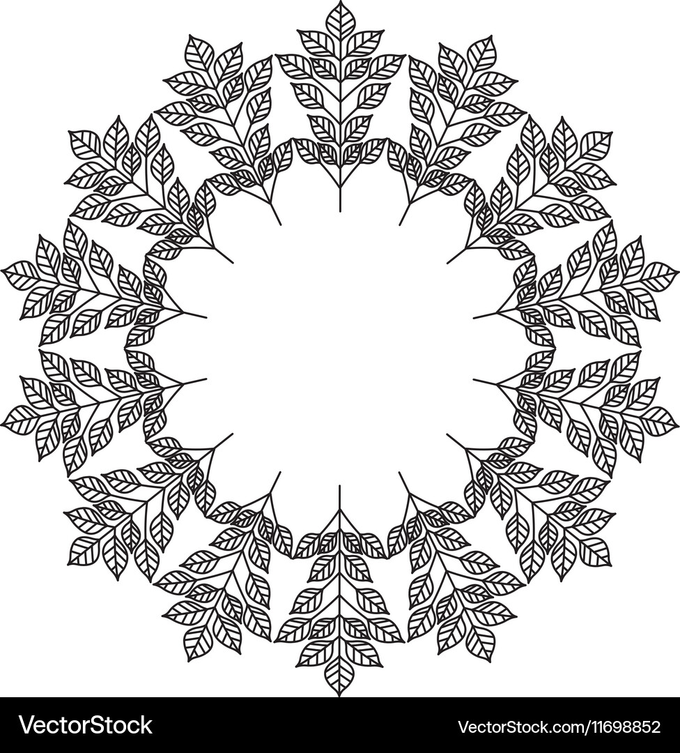 Isolated leaves crown decoration design Royalty Free Vector