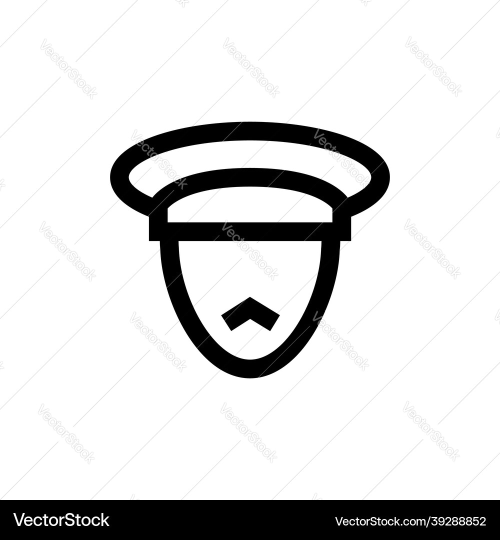 Outline icon man in cap isolated on white Vector Image