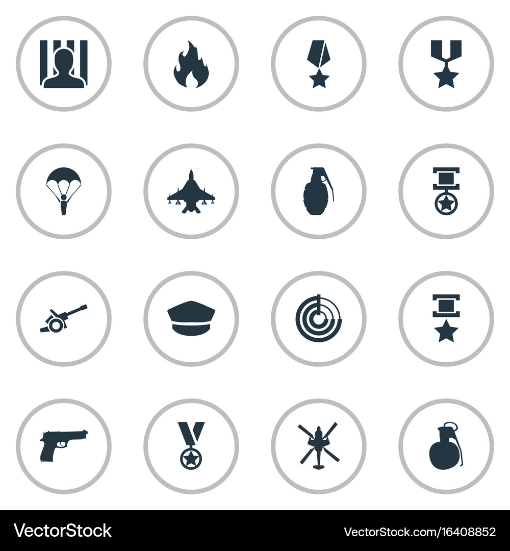 Set of simple combat icons Royalty Free Vector Image