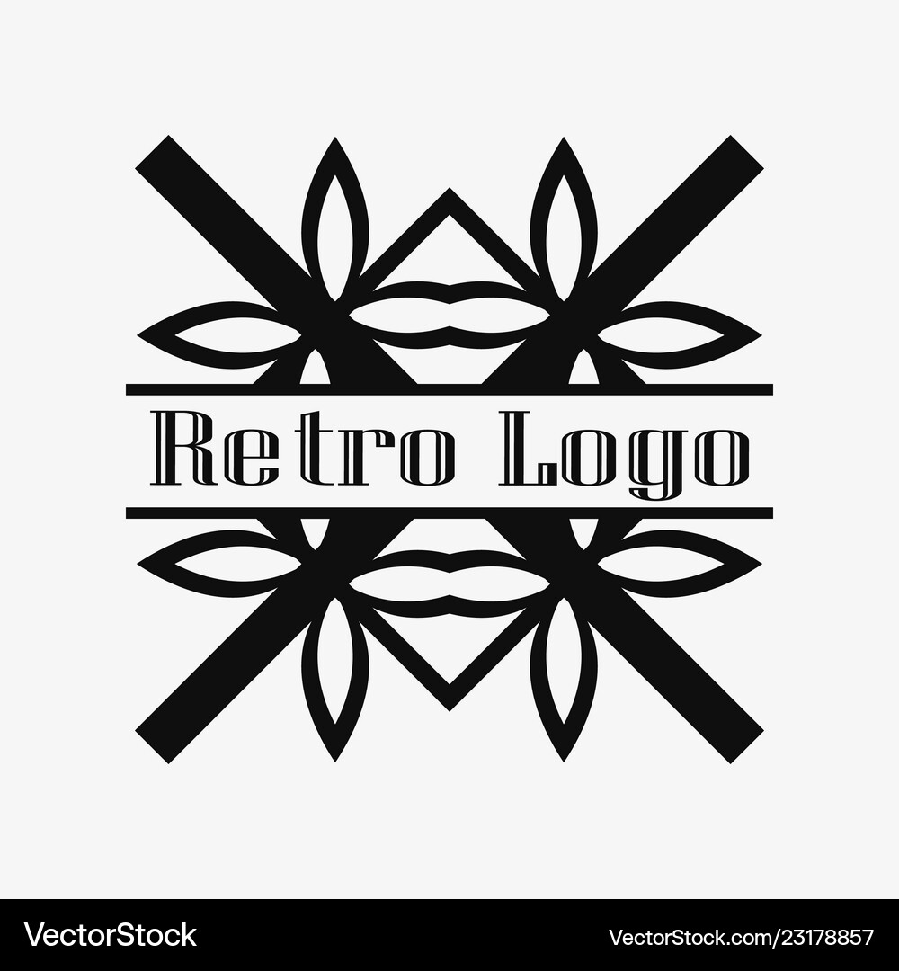 Art deco ornamental logo Royalty Free Vector Image