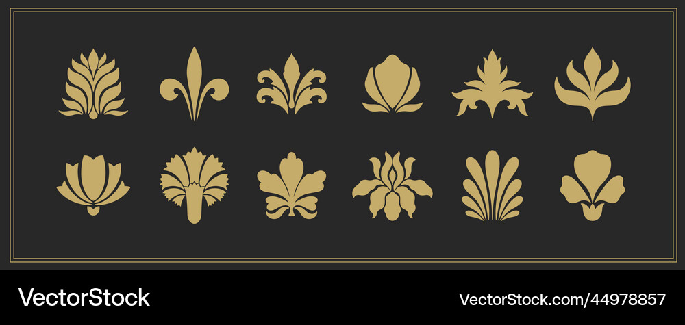 Art Deco Palmette Floral Border Royalty Free Vector Image