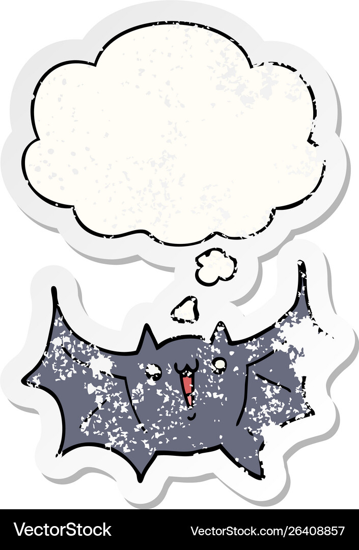 Cartoon happy vampire bat and thought bubble Vector Image