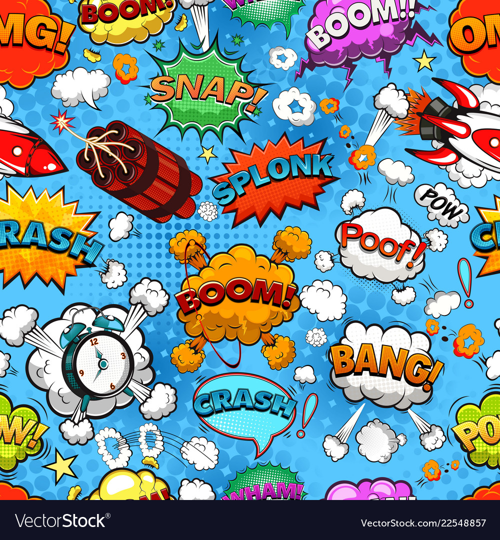 Comic speech bubbles seamless pattern Royalty Free Vector