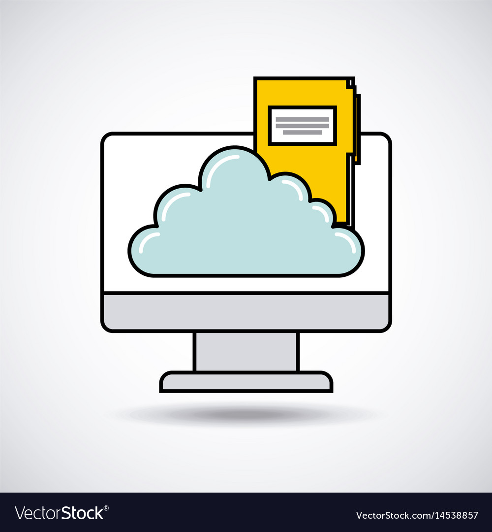 Desktop computer technology icon Royalty Free Vector Image