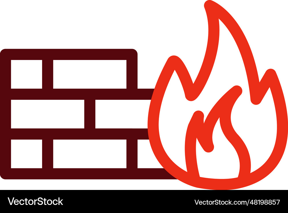 Firewall glyph two color icon for personal and Vector Image