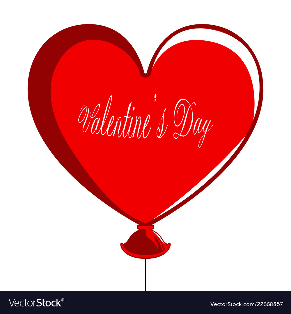 Heart shaped air balloon valentine day Royalty Free Vector