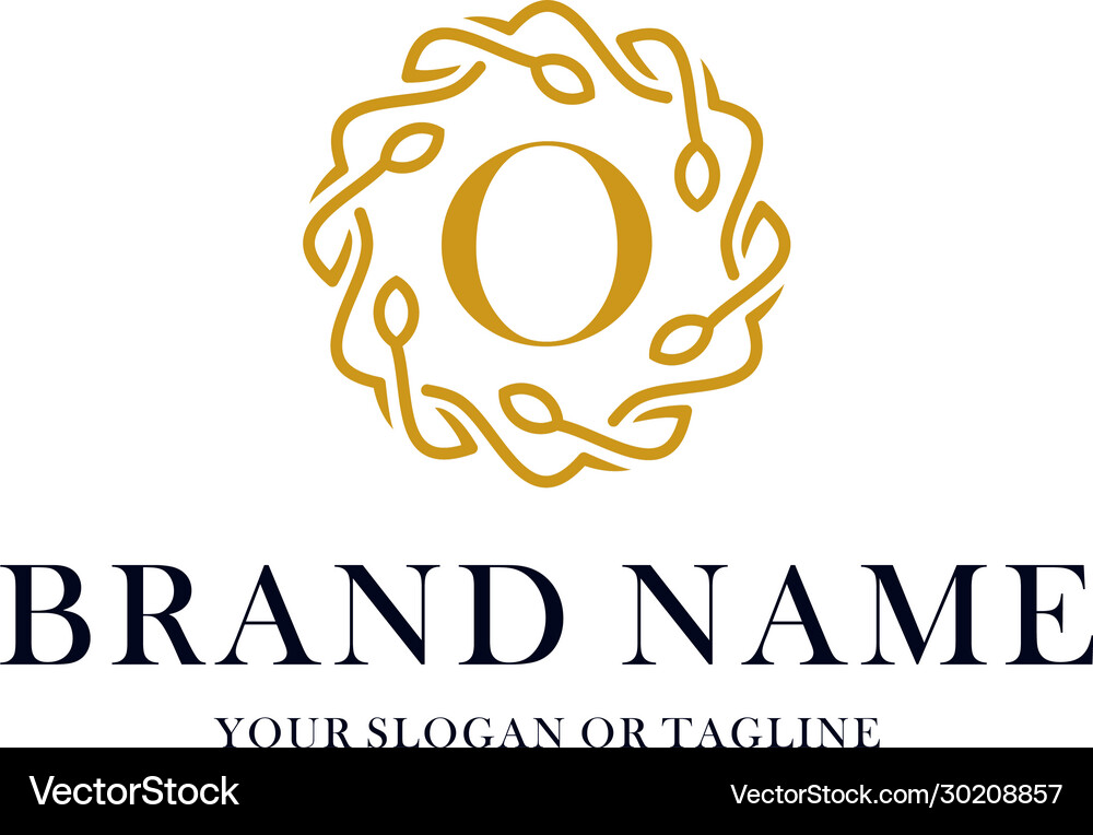 Initial letter o luxury ornament logo design Vector Image