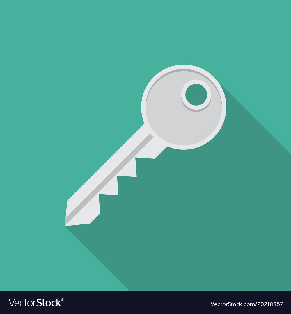 Key icon in flat style Royalty Free Vector Image