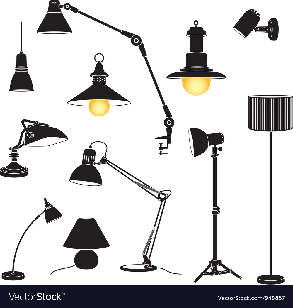 Lamp set Royalty Free Vector Image - VectorStock