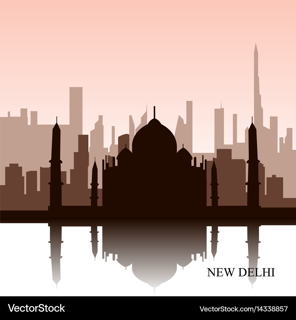 New delhi cityscape Royalty Free Vector Image - VectorStock