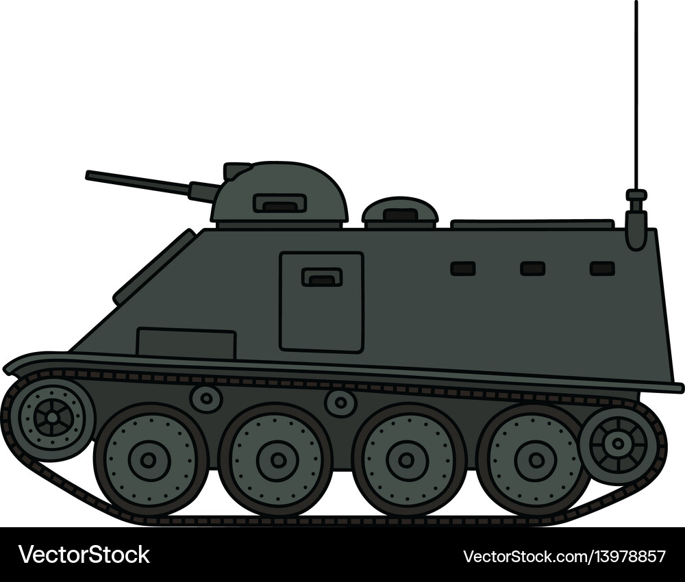 Old small armored tracked vehicle Royalty Free Vector Image