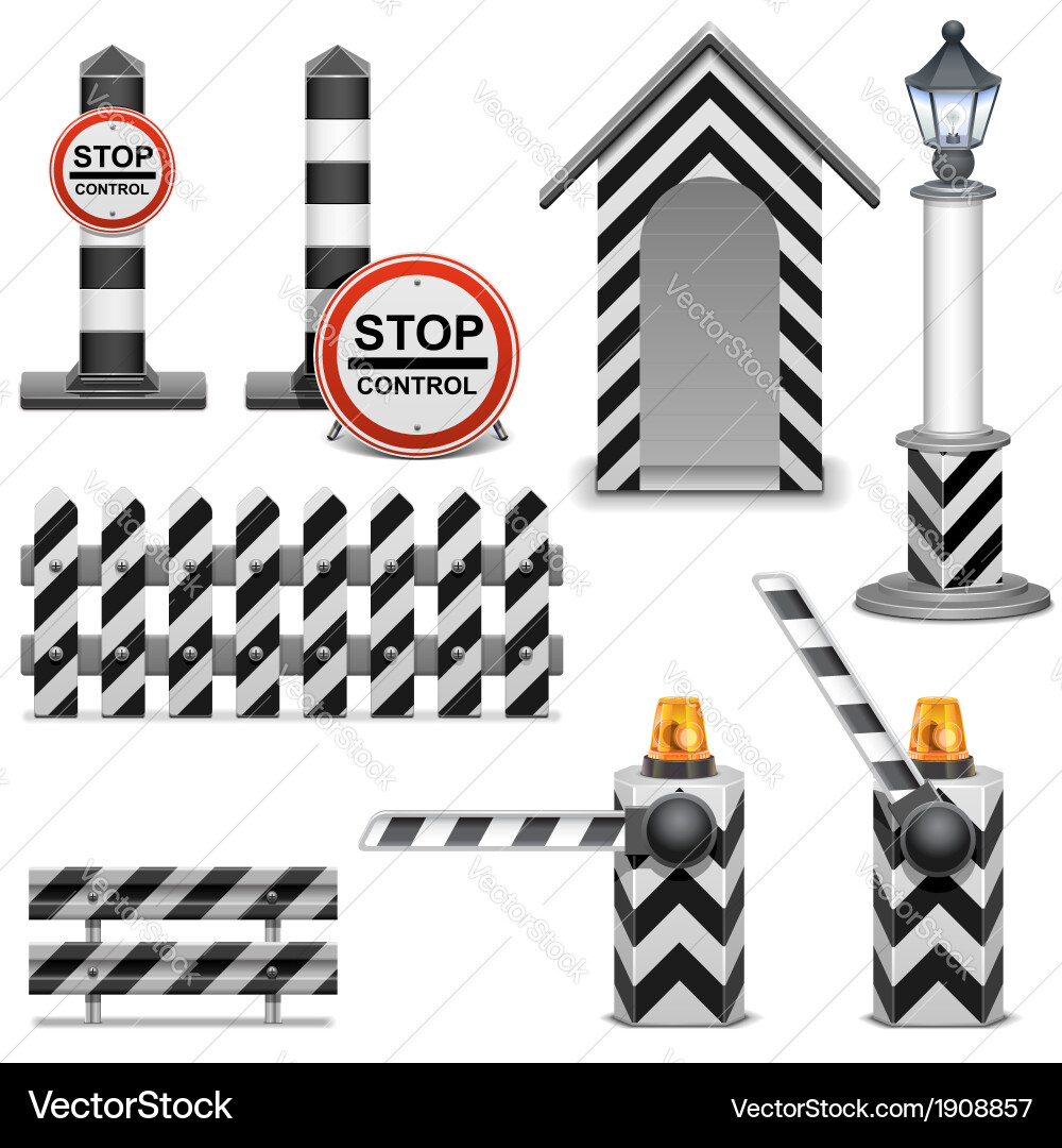 Police Barrier Icons Royalty Free Vector Image