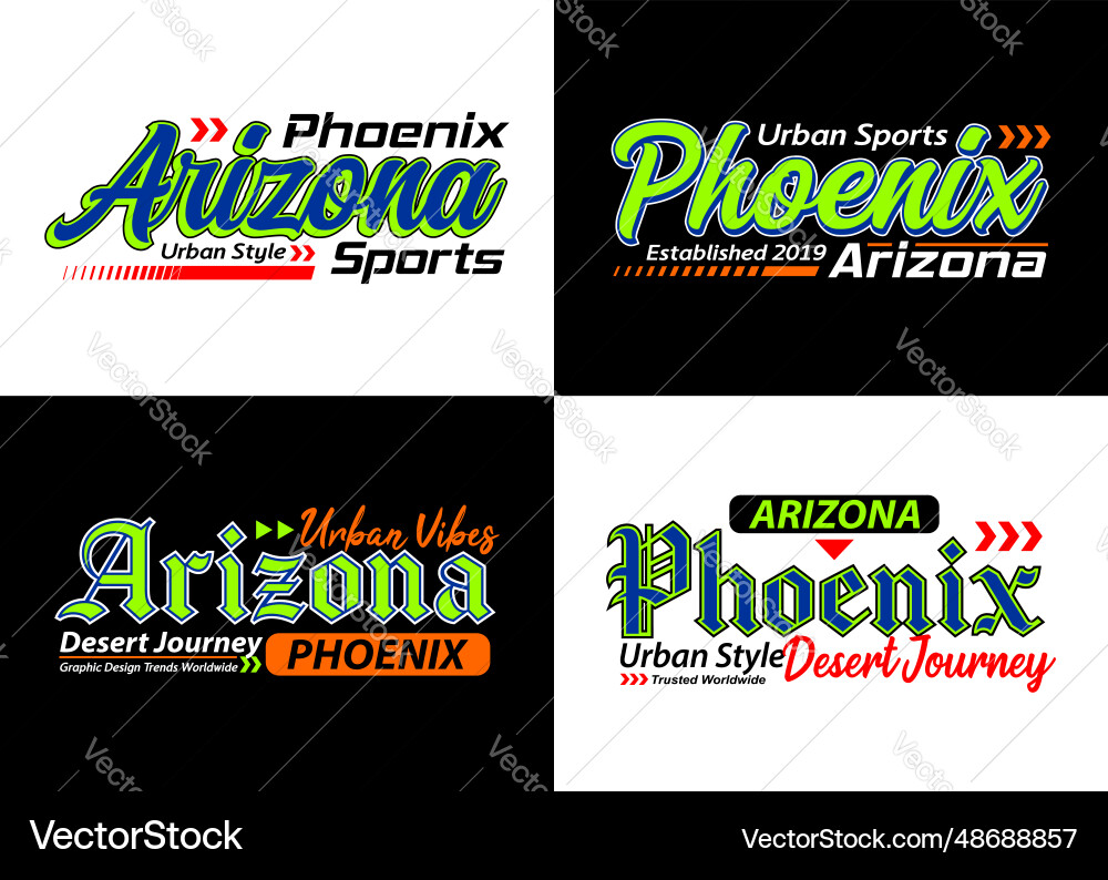 Set arizona phoenix urban style typeface Vector Image