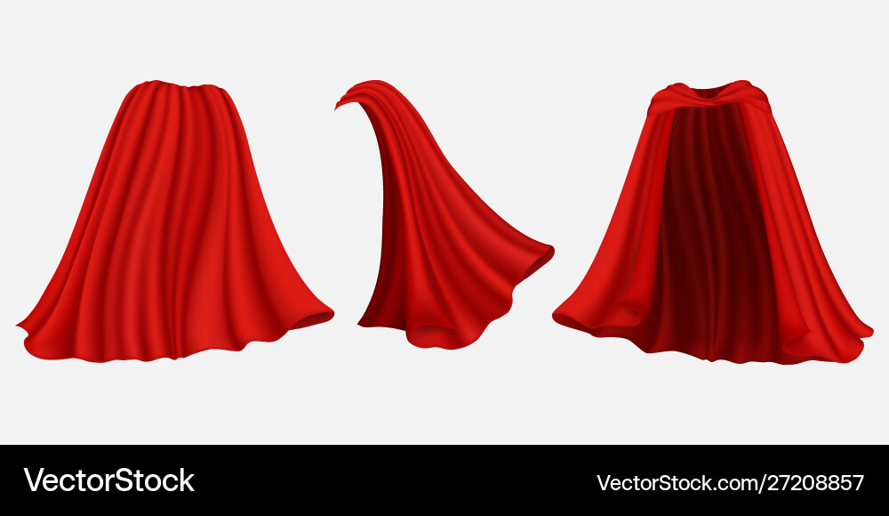 Superhero red silk cloak isolated Royalty Free Vector Image