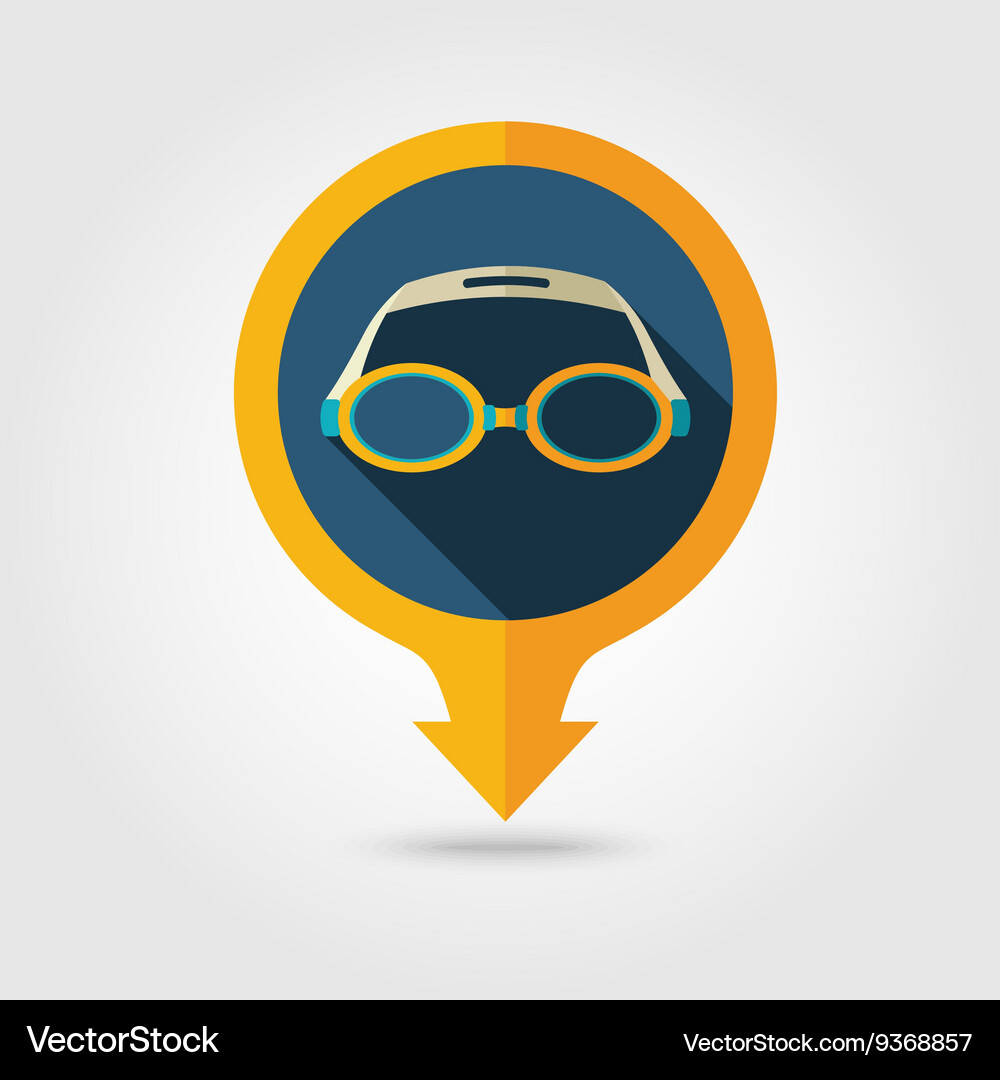 Swimming goggles pin map icon summer vacation Vector Image
