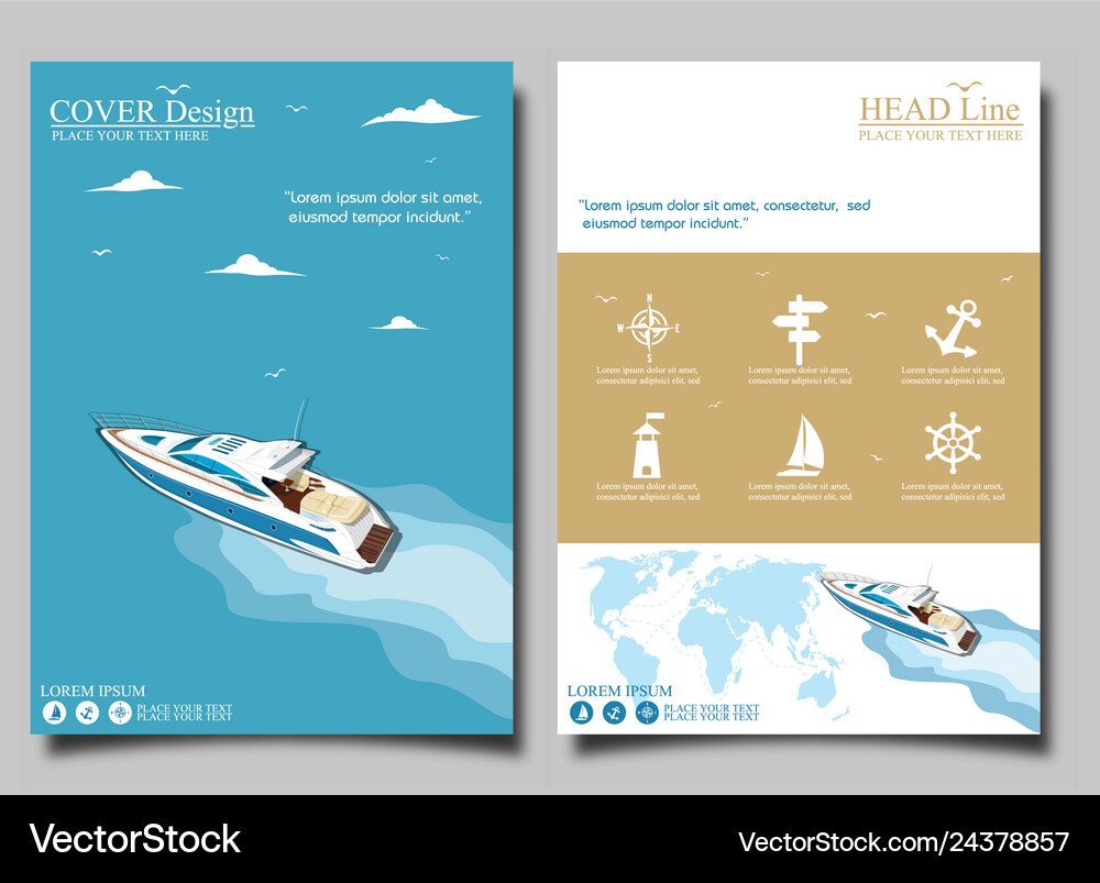 Top view speed boat on water poster Royalty Free Vector