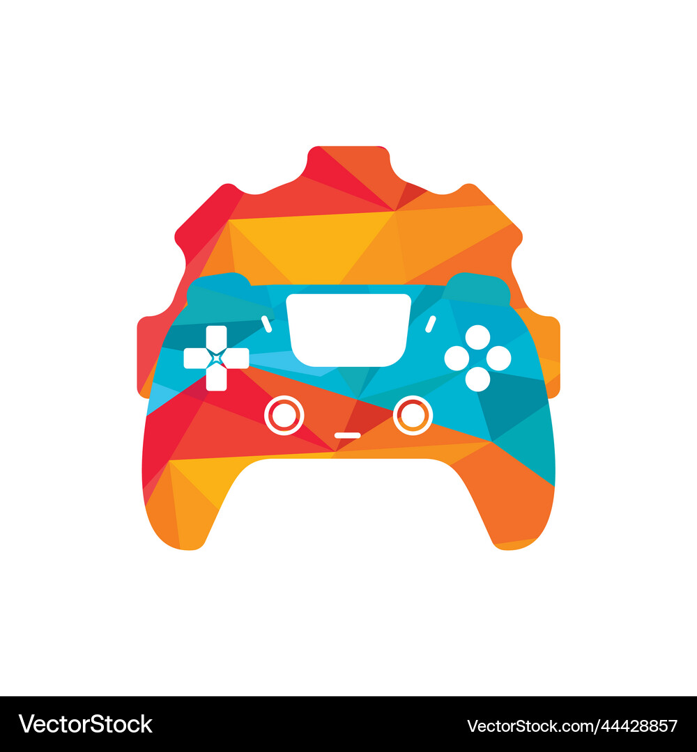 Video game repair logo design template Royalty Free Vector