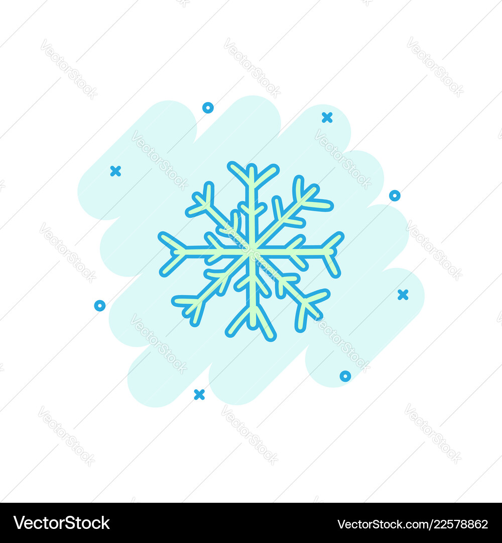 Cartoon hand drawn snowflake icon in comic style Vector Image