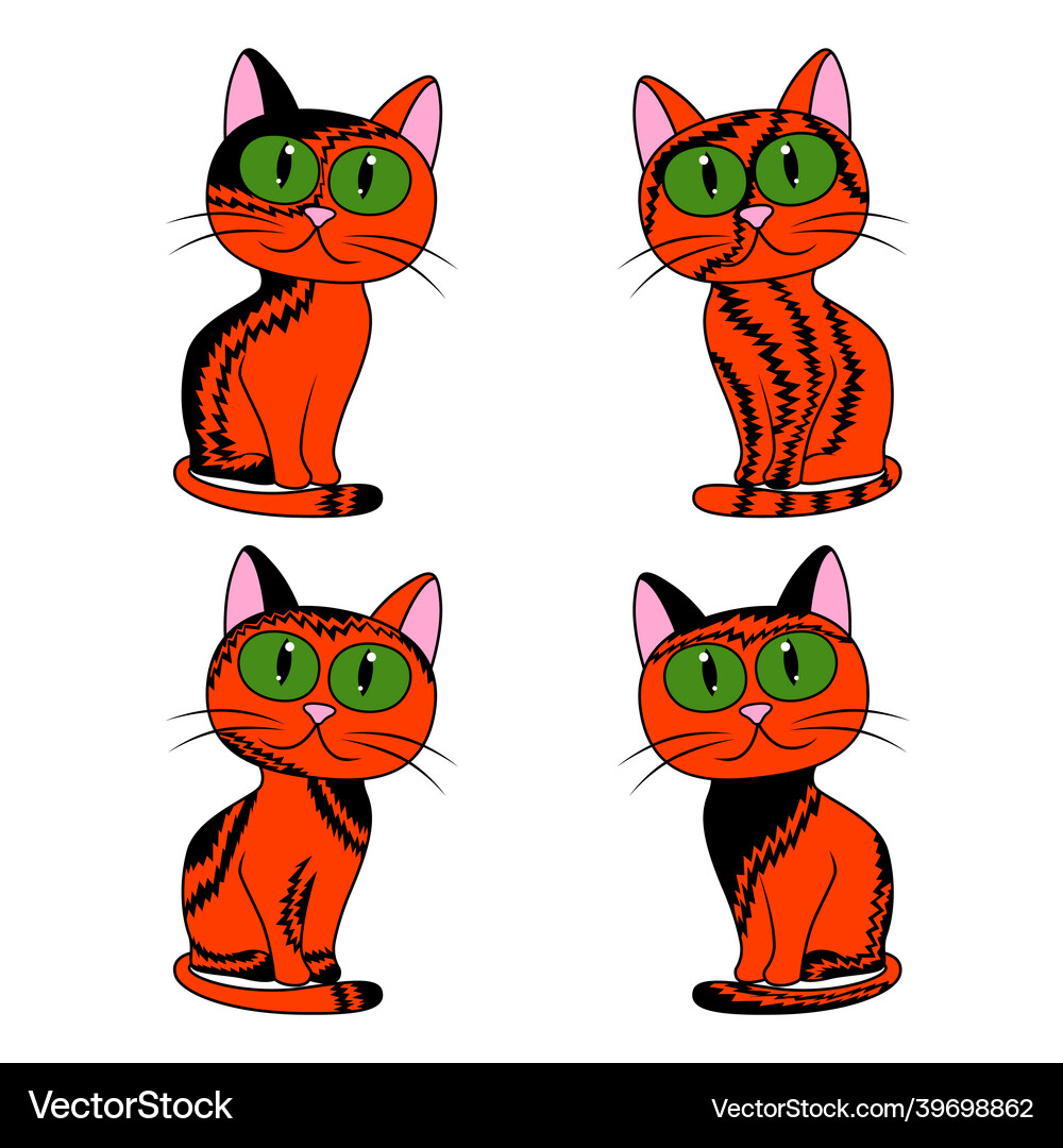Collection of amusing cats for halloween Vector Image