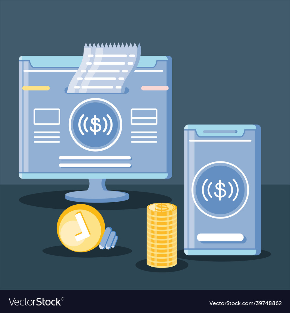 Digital payment solutions Royalty Free Vector Image
