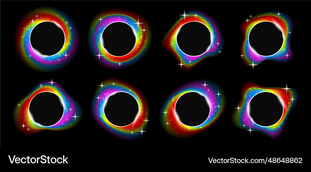 Group of colorful rainbow frames with copy space Vector Image