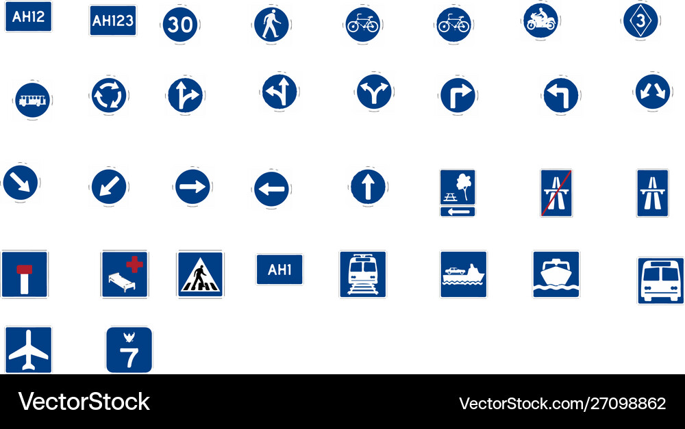 High quality traffic signs yellow Royalty Free Vector Image