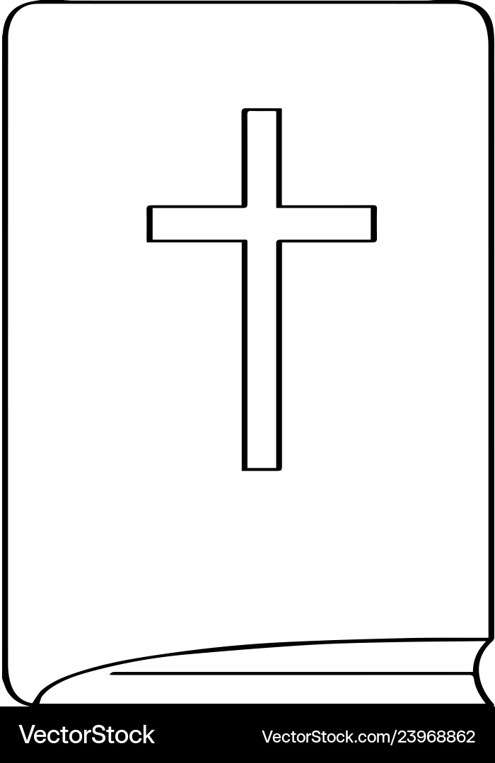 Isolated holy bible outline Royalty Free Vector Image