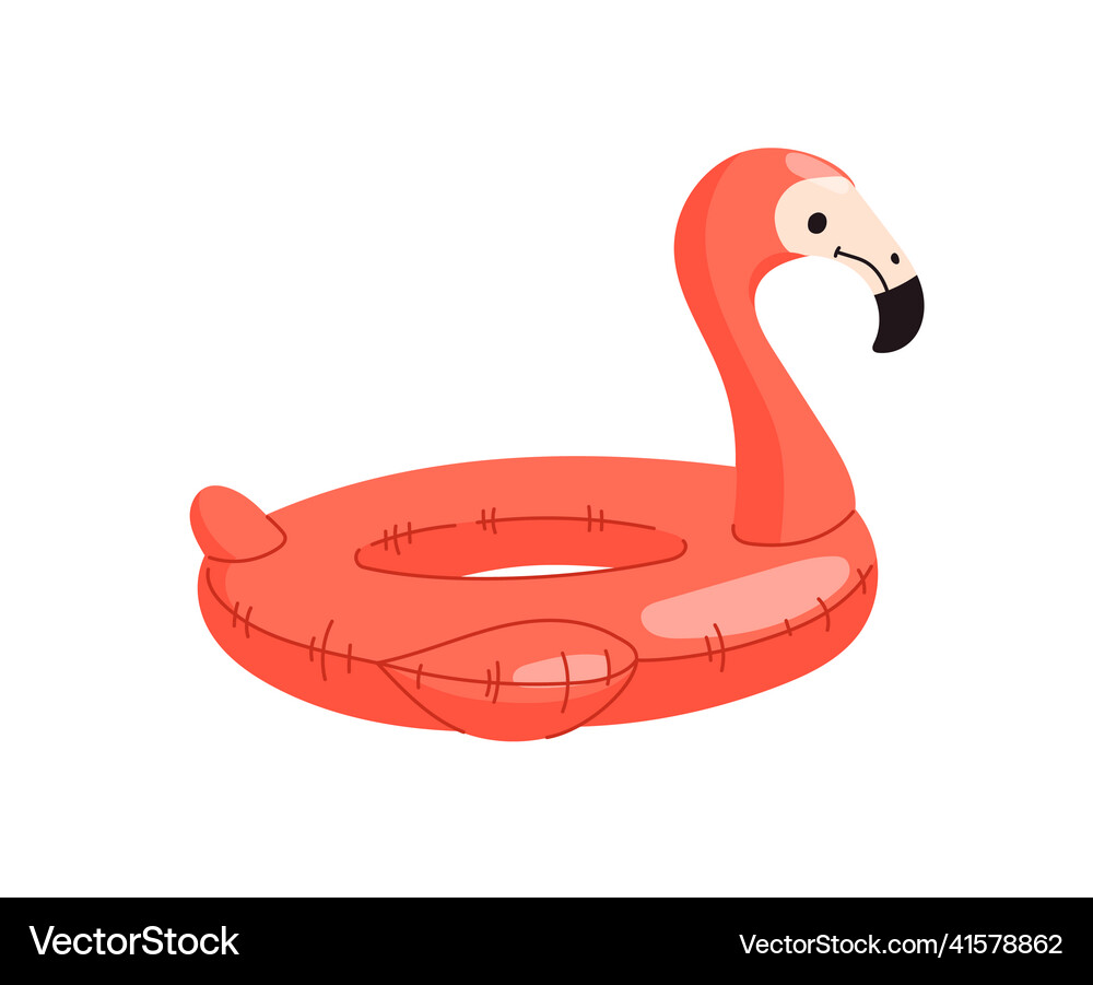 Isolated inflatable flamingo bird float swim ring Vector Image