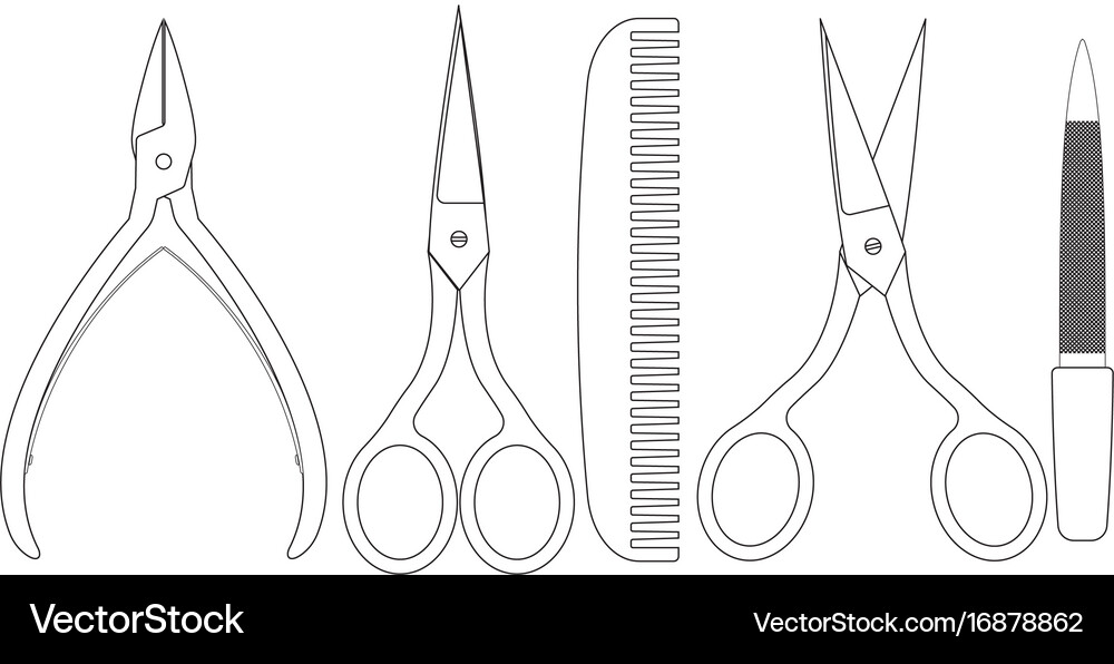 Manicure set nail care accessories Royalty Free Vector Image