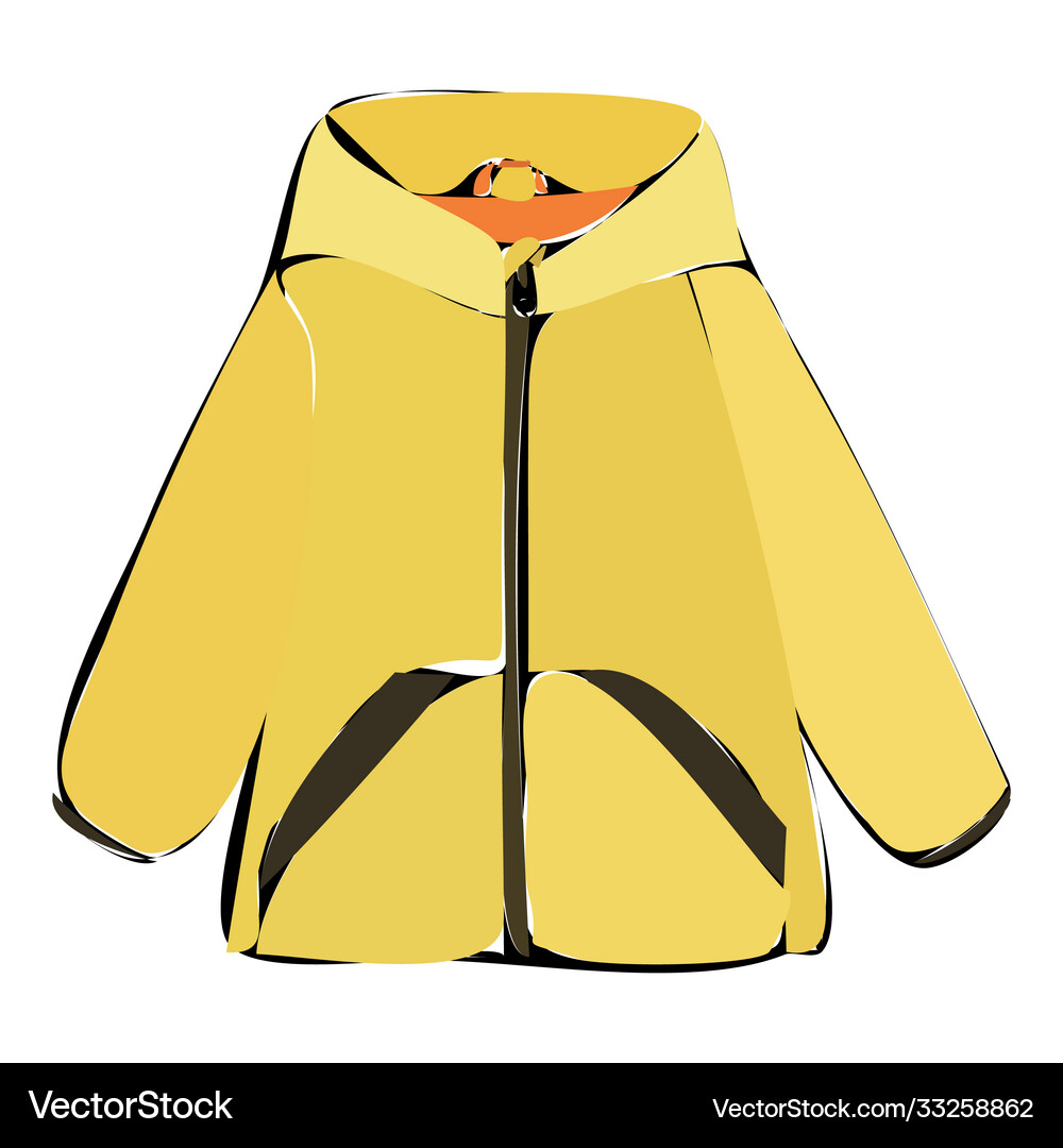 On a white background womens jacket yellow Vector Image