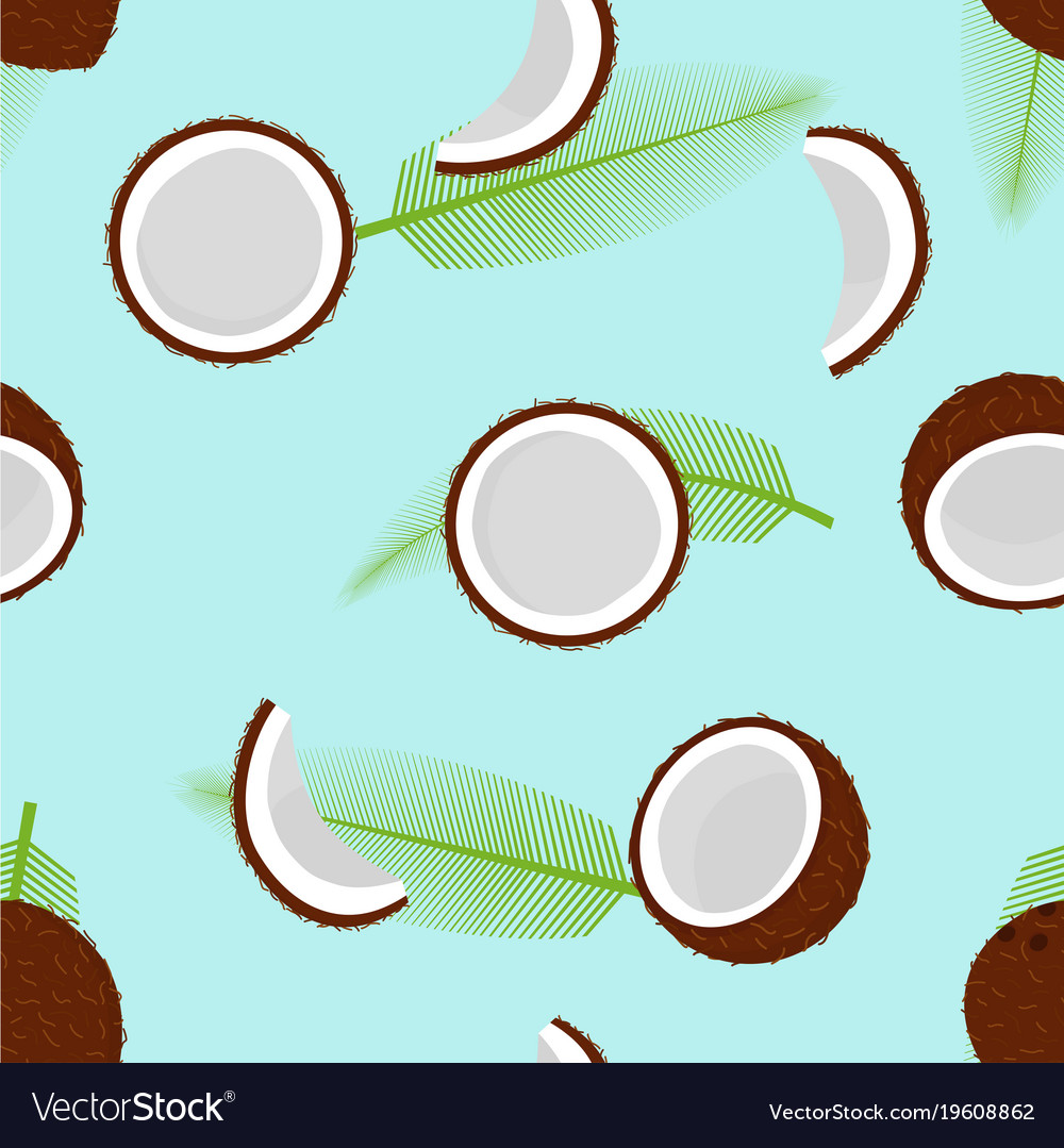 Pattern with coconut Royalty Free Vector Image