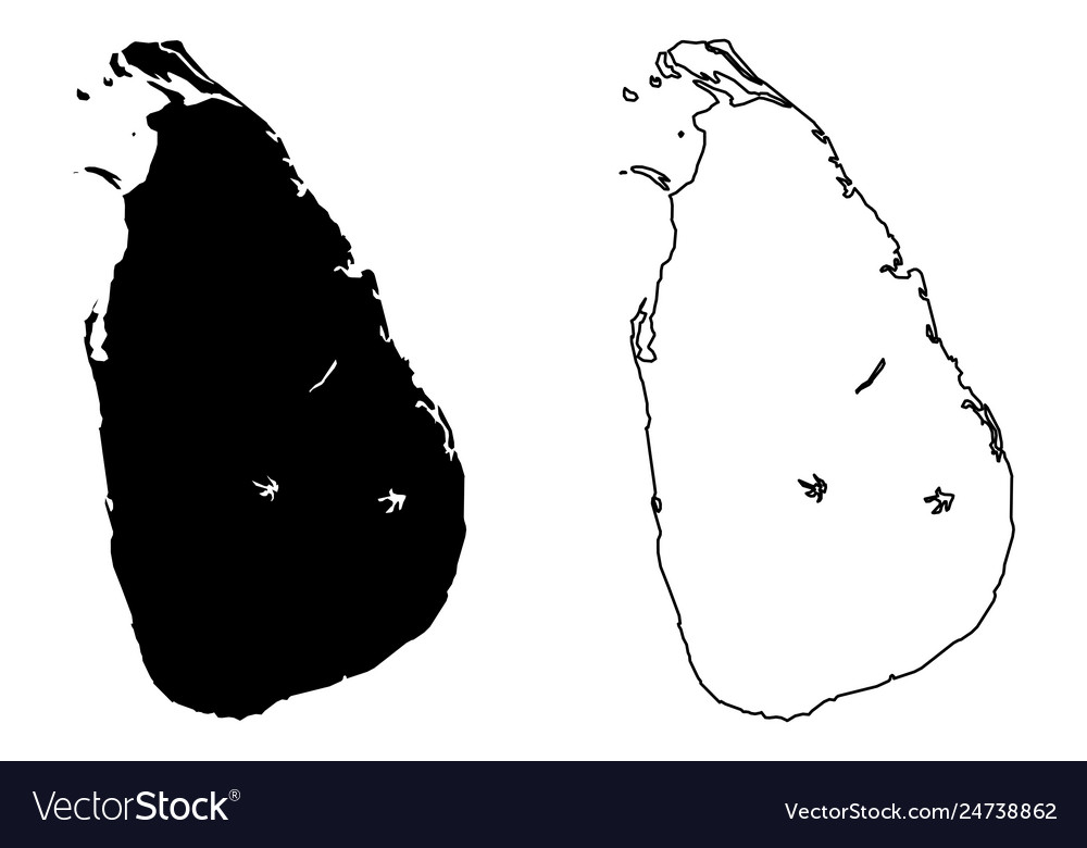 Simple only sharp corners map sri lanka ceylon Vector Image