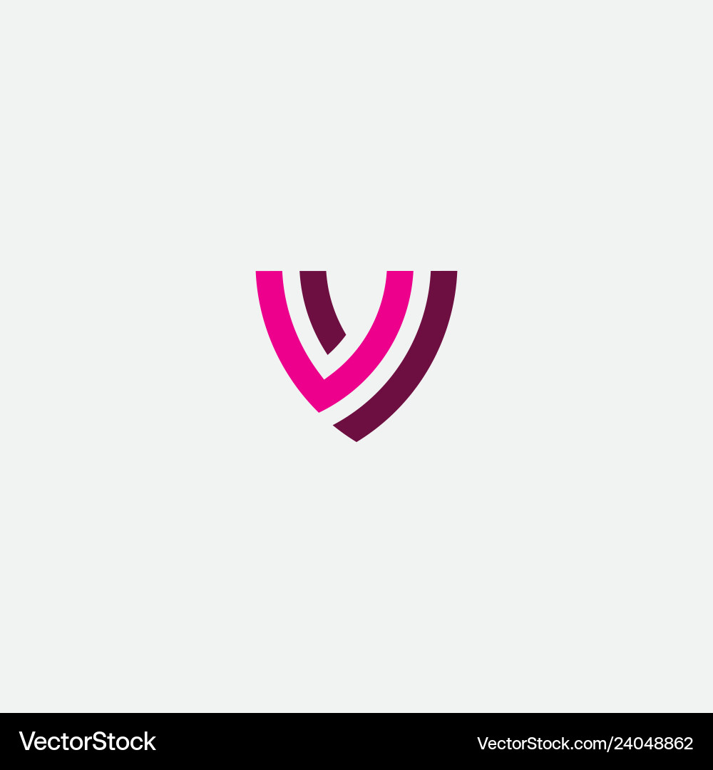 V letter purple symbol logo Royalty Free Vector Image