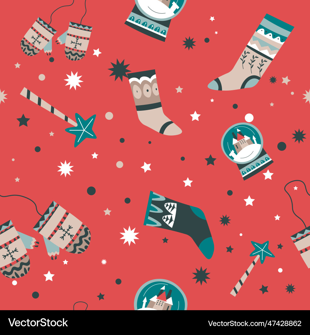Winter season holidays xmas pattern print Vector Image