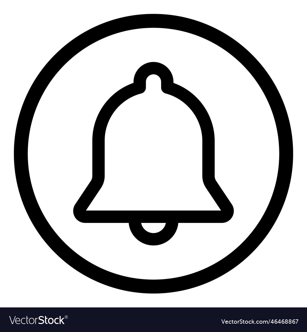Bell icon in circle notifications icon Royalty Free Vector