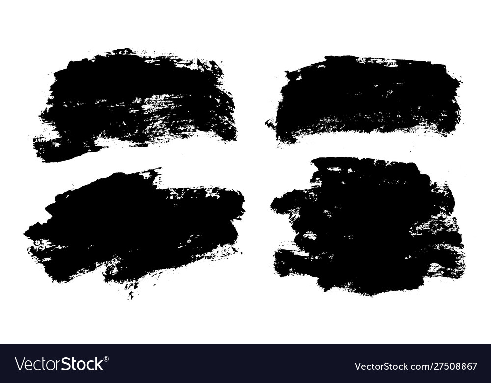 Brush strokes paintbrushes set grunge Royalty Free Vector