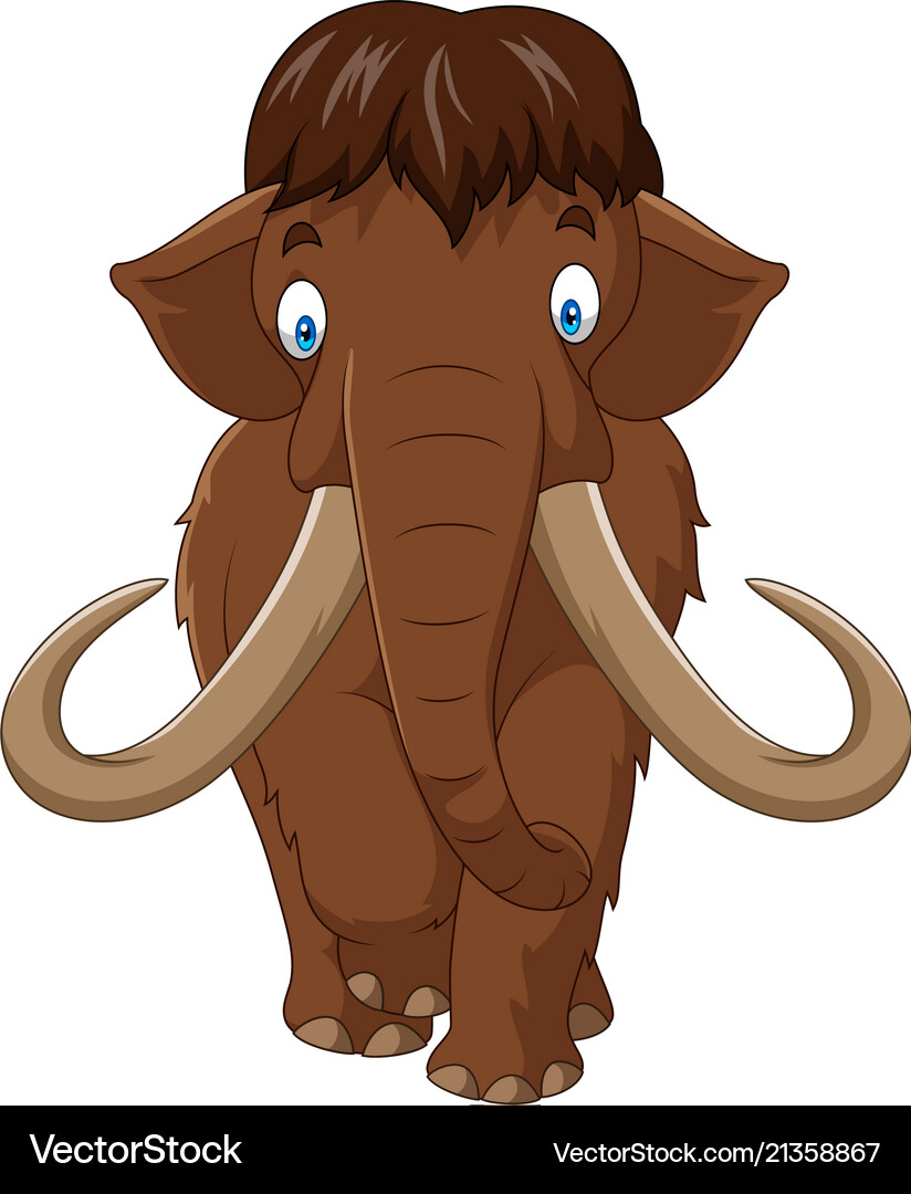 Cartoon mammoth isolated on white background Vector Image