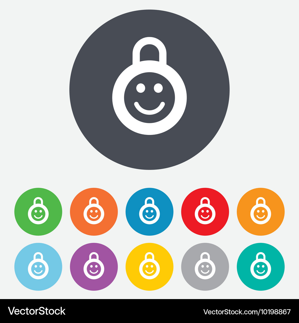 Child lock icon locker with smile symbol Vector Image