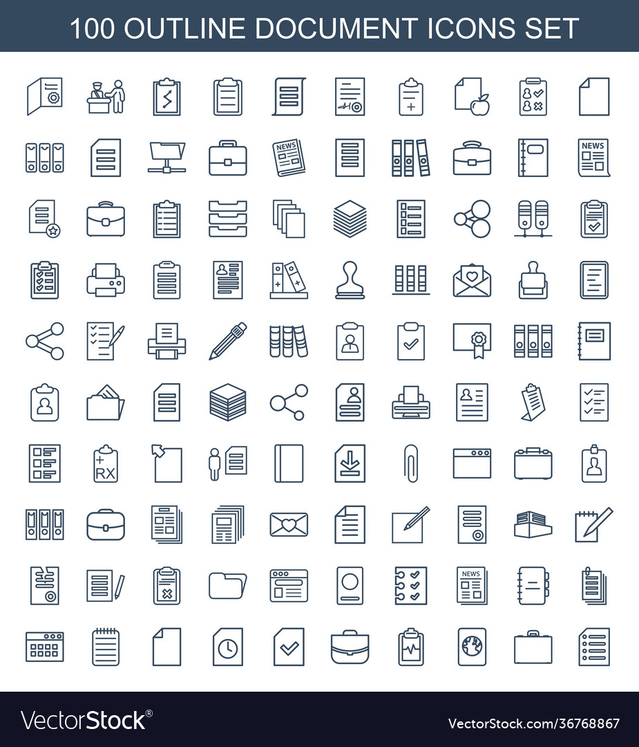 Document icons Royalty Free Vector Image - VectorStock