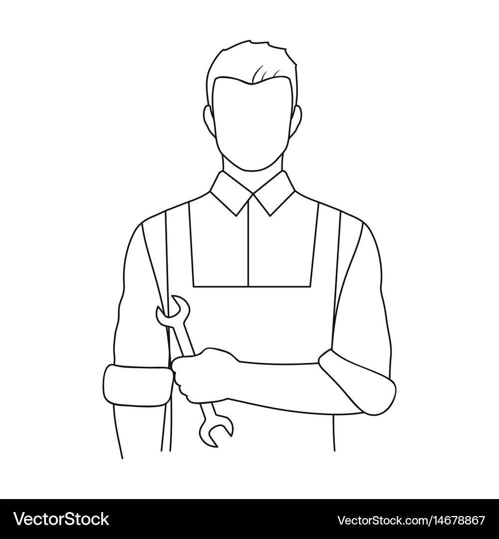 Fitter mechanicprofessions single icon in outline Vector Image