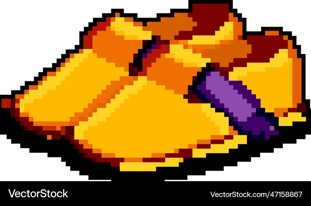 Foot kid slippers game pixel art Royalty Free Vector Image