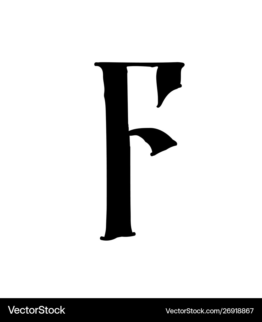 Gothic 'F' Logo - Antique Style Royalty Free Vector Image