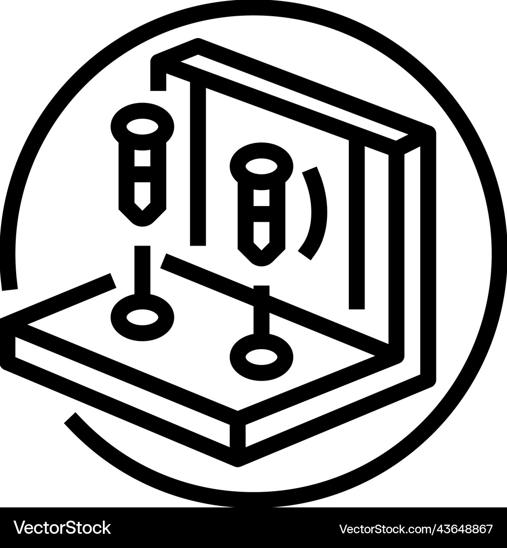Insert bolt assembly furniture line icon Vector Image