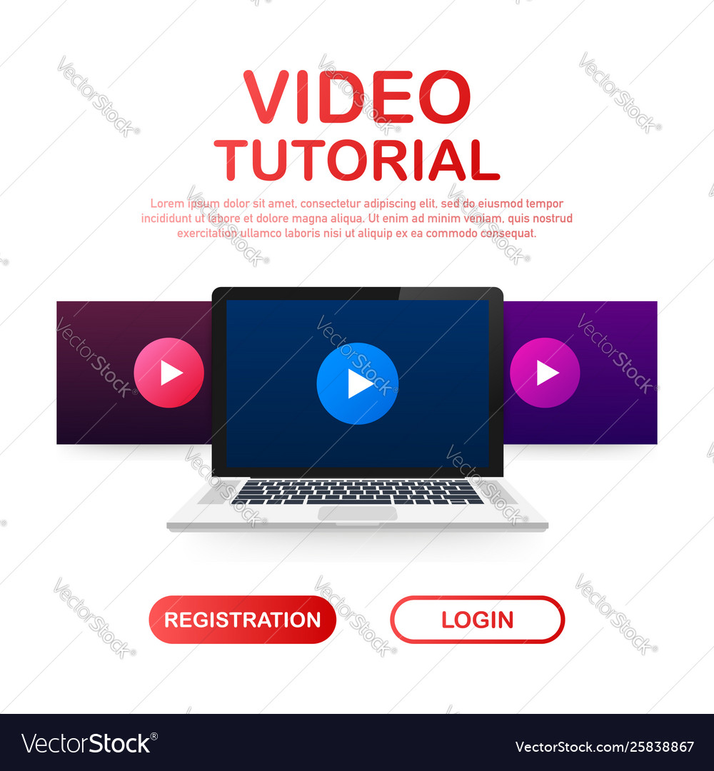 Mock-up design website flat concept video Vector Image
