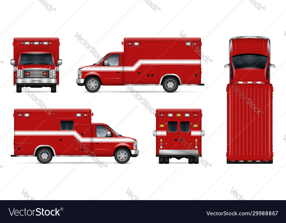Realistic fire engine Royalty Free Vector Image