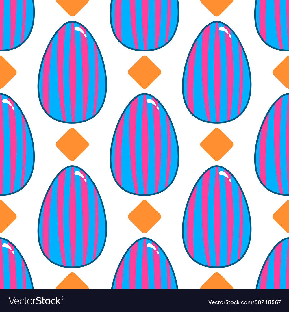 Seamless pattern with cartoon easter eggs Vector Image